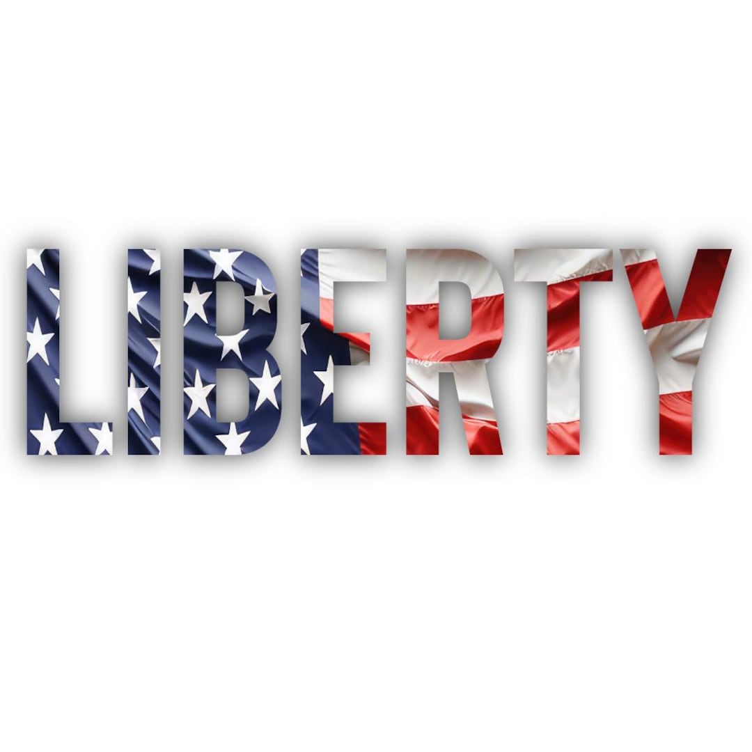 Liberty Waving American Flag Realistic Vinyl Sticker Cut to Shape ...