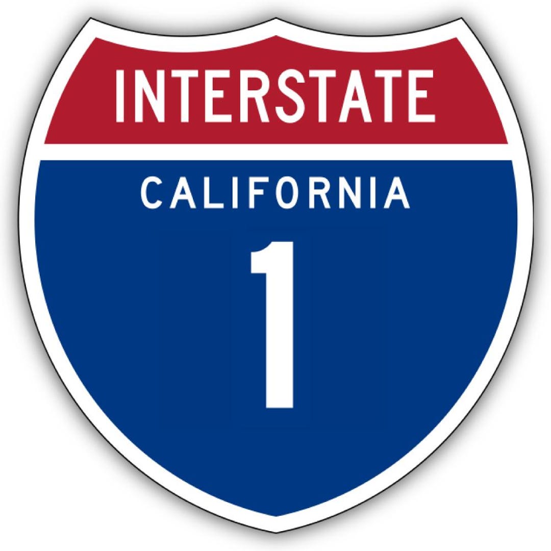 Interstate 1 California Sign Vinyl Sticker Cut to Shape - Etsy