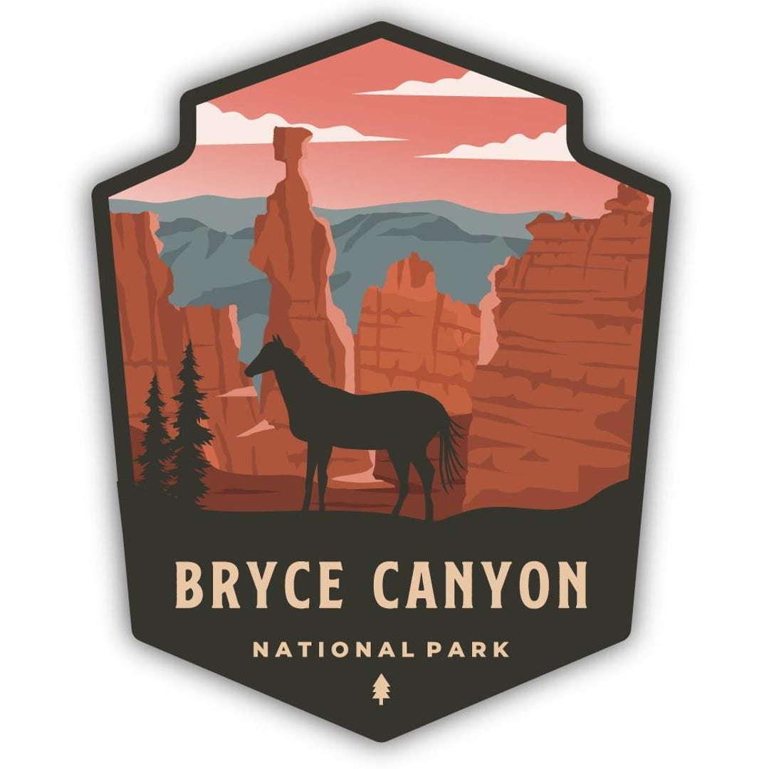 Bryce Canyon National Park Vinyl Sticker - Emblem Shape Travel Decal - Etsy