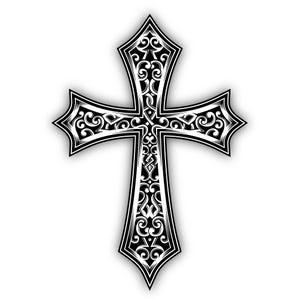 Ornamental Christian Cross Vinyl Sticker Cut to Shape - Etsy