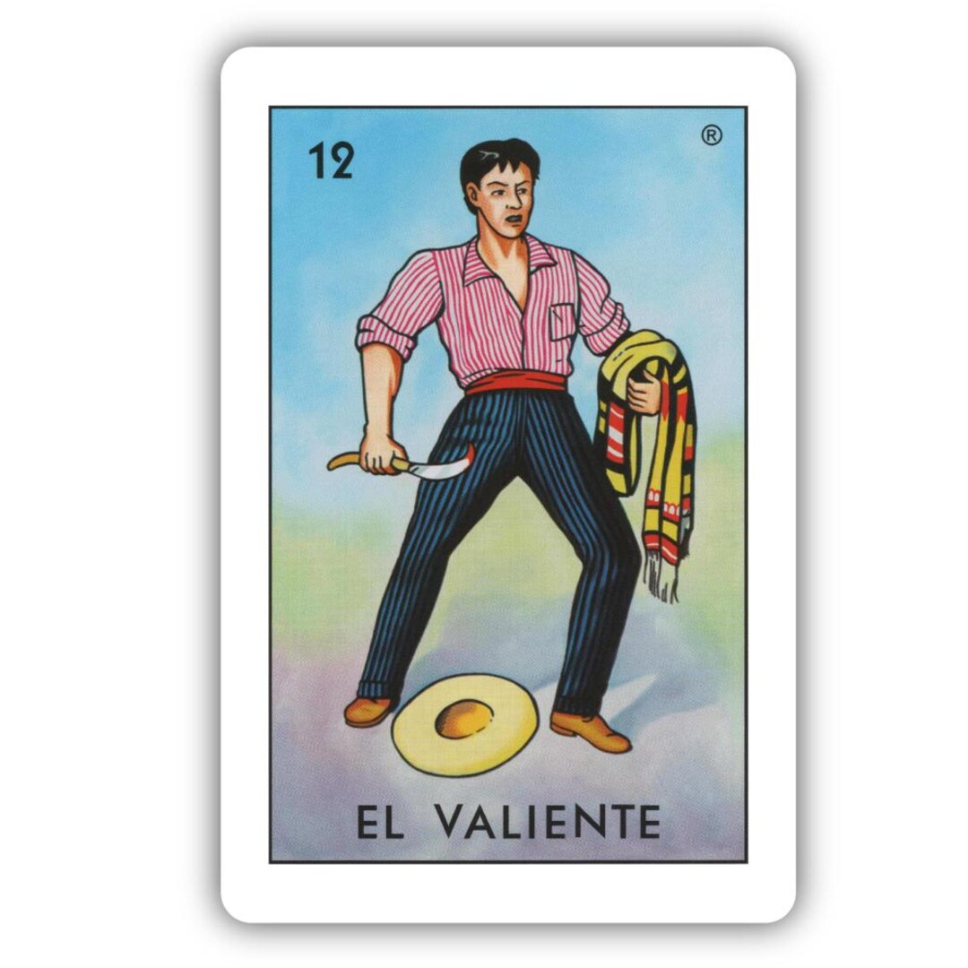 La Loteria El Valiente Vinyl Sticker Cut to Shape (culture, Pegatina ...