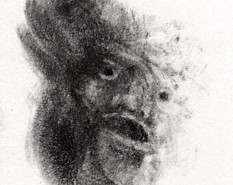 Original Expressionist, Surrealist Graphite Drawing on Watercolor Paper ...