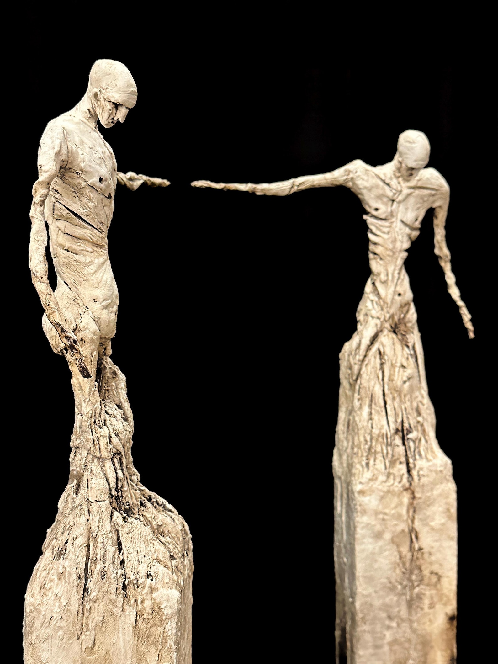 Fiberclay With Plaster Base Figurative Table or Book Shelf Sculpture ...
