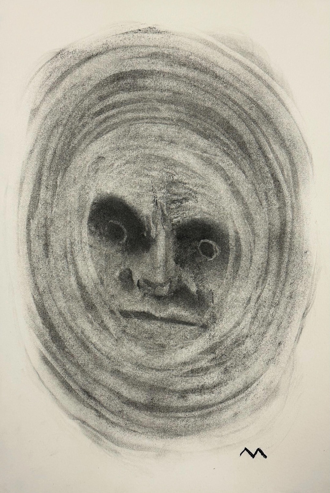 Original Expressionist, Surrealist Charcoal Drawing on Watercolor Paper ...