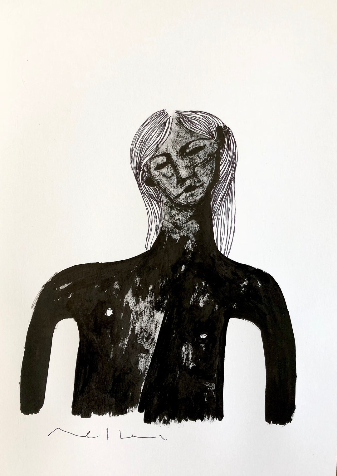 MYTHOS: the Last Man ~ Original Ink Drawing on Paper ~ Signed by the ...