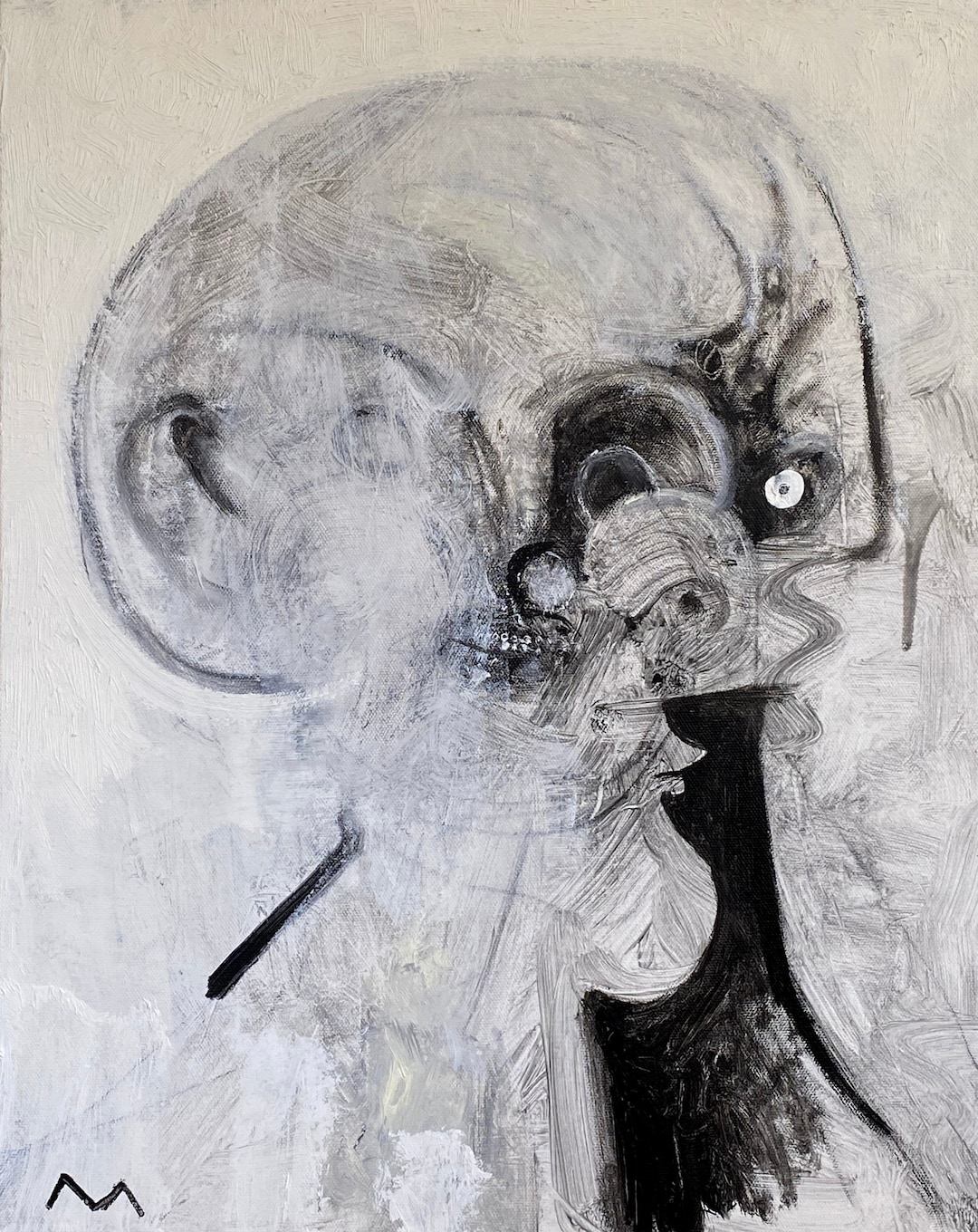 Original Rare Oil and Wax Impasto Painting on Canvas Signed by the ...