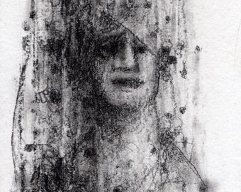 Original Expressionist, Surrealist Graphite Drawing on Watercolor Paper ...