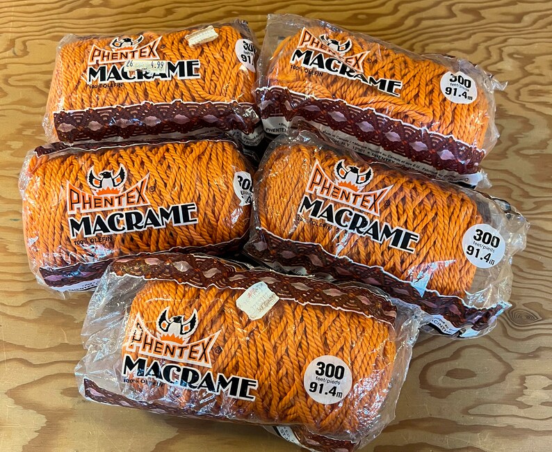 Phentex Macrame Cord Vintage Seventies Orange Craft Cord/yarn - Etsy