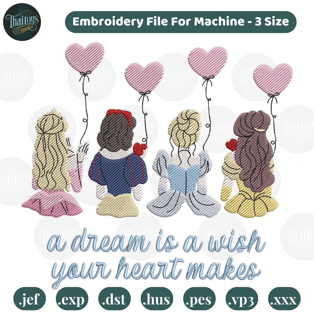 Magical Land Embroidery Design, A Dream is A Wish Your Heart Makes ...