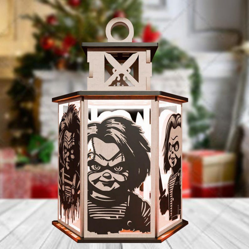 Lámpara de vela decorativa de terror de Halloween Svg, cajas de ...