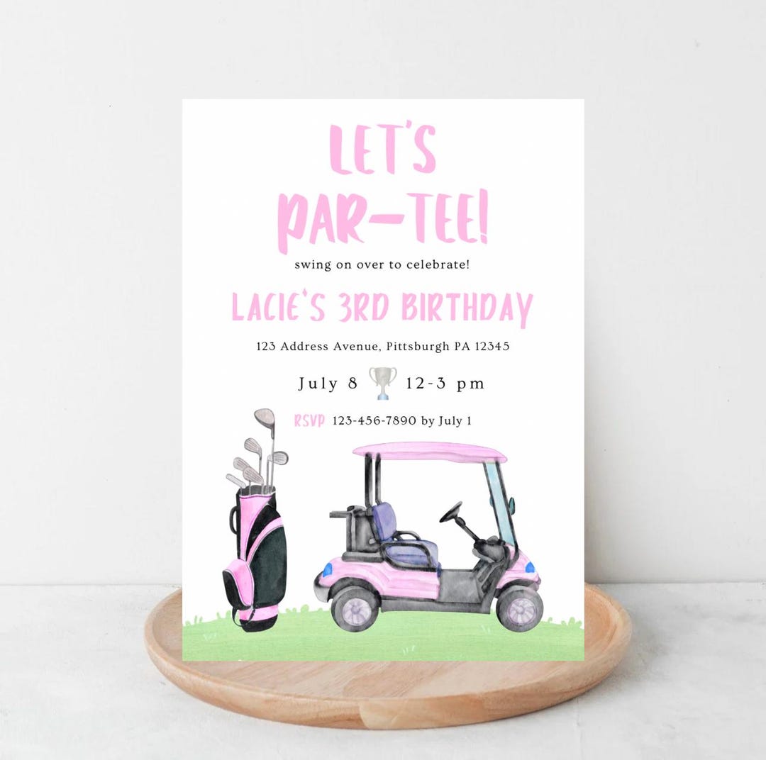 Lets Partee Birthday Party Invitation Girls Golf Sports Theme Any Age ...