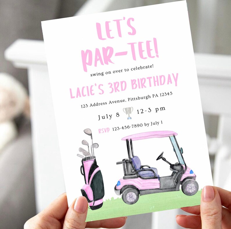 Lets Partee Birthday Party Invitation Girls Golf Sports Theme Any Age ...