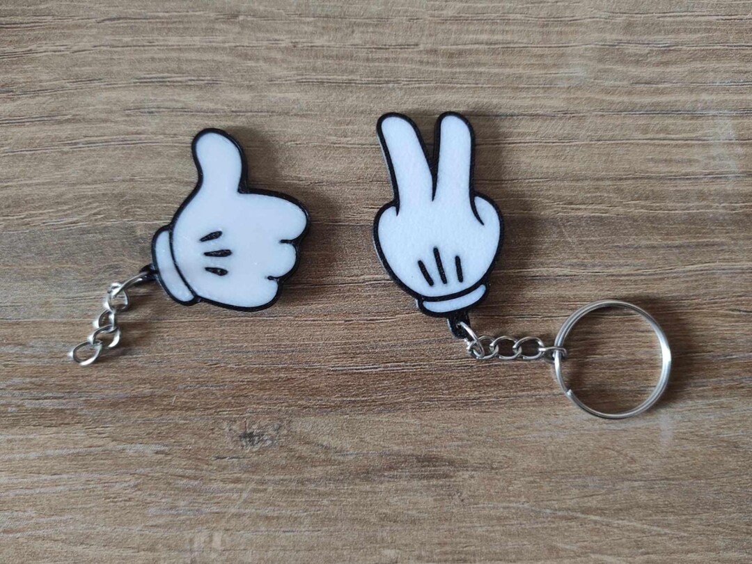 Mickey Mouse Hand Gestures Keychain - Etsy
