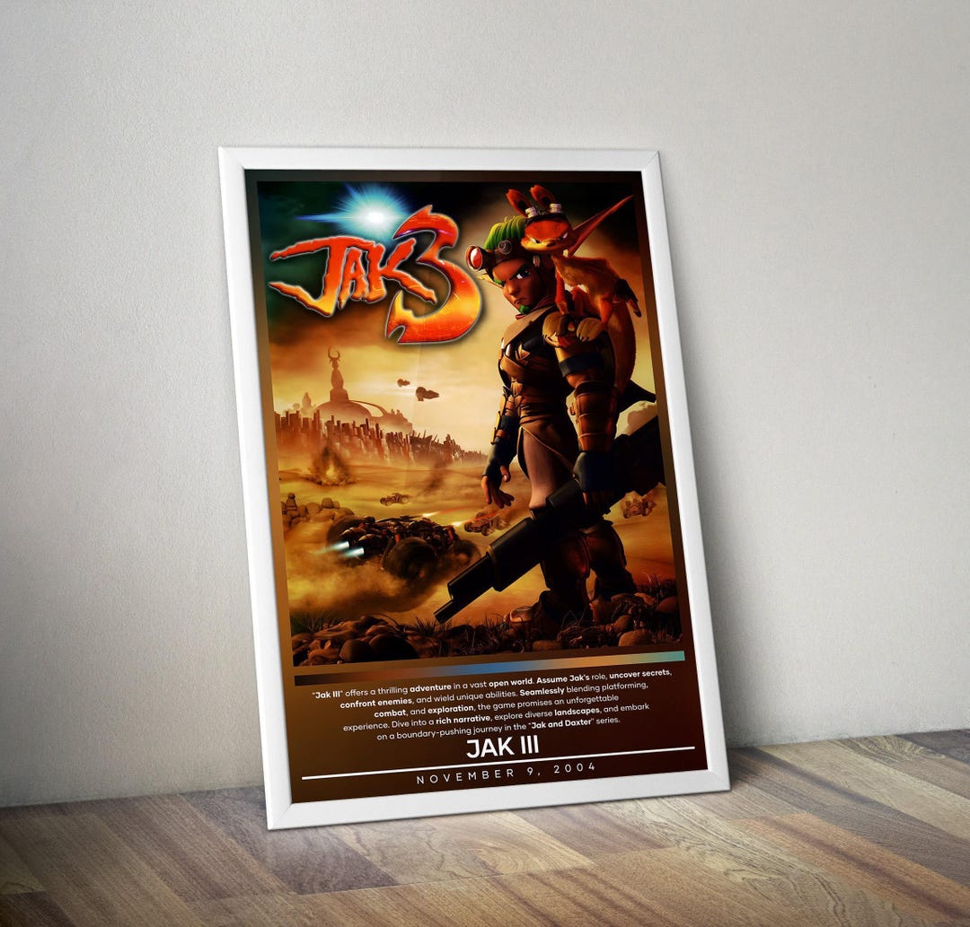 Jak III Poster Jak Prints Gaming Poster 4 Color Video Game Poster Wall ...