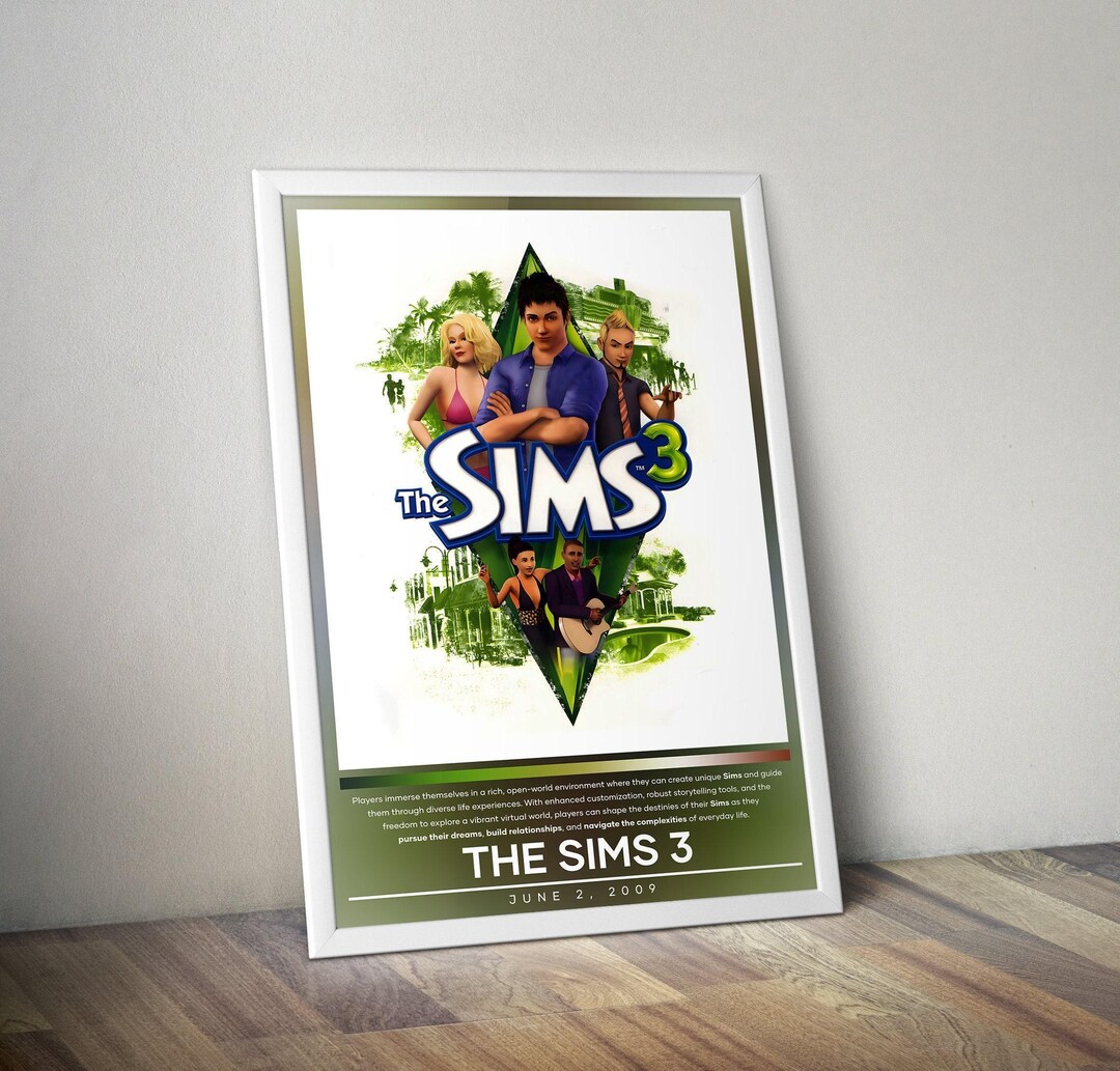 The Sims 3 Poster the Sims Print Gaming Poster Print 4 Colors Video ...