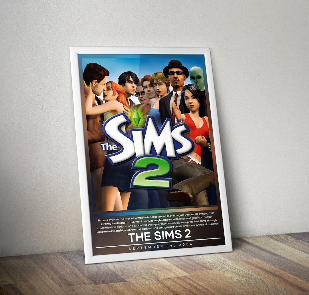 The Sims 2 Poster the Sims Print Gaming Poster Print 4 Colors Video ...