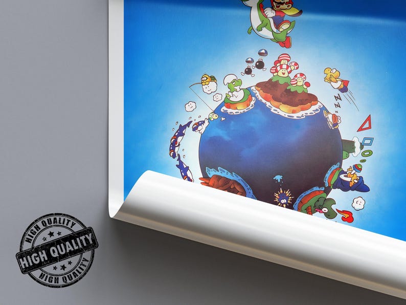 Super Mario World Poster Super Mario Prints Gaming Posters 4 Colors ...