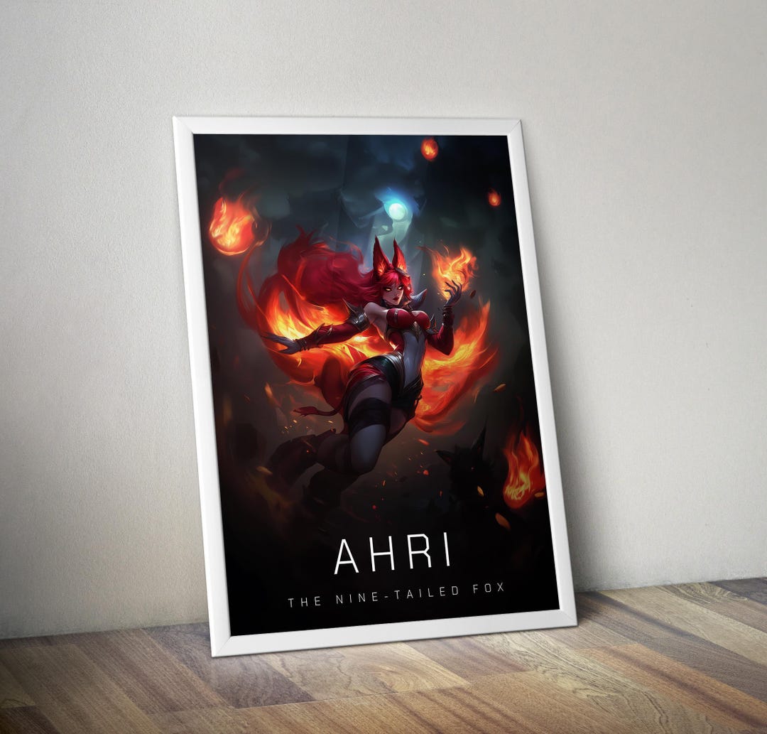 Ahri Poster League of Legends Poster Gaming Poster HD Color Game Poster ...
