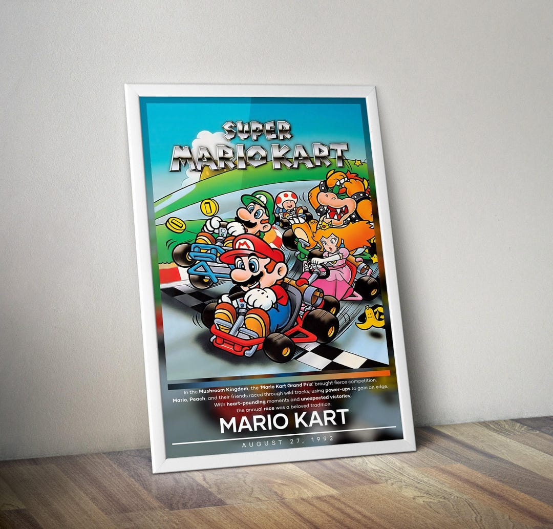 Mario Kart Poster Super Mario Prints Gaming Posters 4 Colors Video Game ...