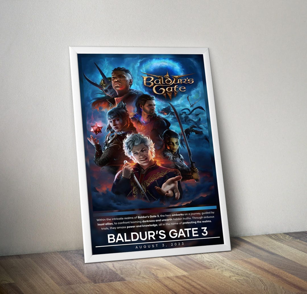 Baldur's Gate 3 Poster Baldur's Gate Prints Gaming Poster Print 4 ...