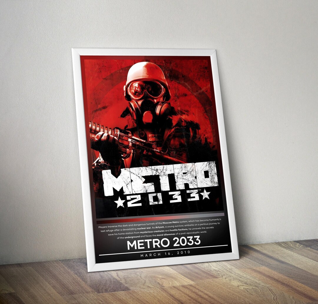 Metro 2033 Poster Metro Print Gaming Poster Print 4 Colors Video Game ...
