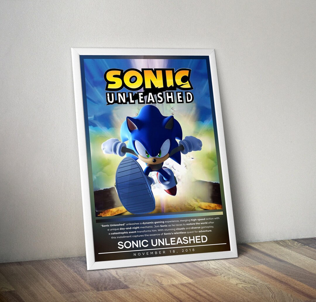 Sonic Unleashed Poster Sonic Prints Gaming Poster 4 Colors Video Game ...