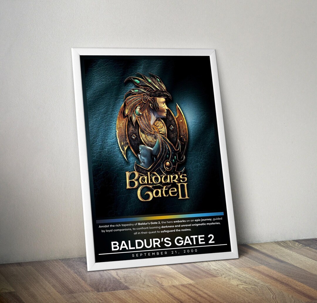 Baldur's Gate 2 Poster Baldur's Gate Prints Gaming Poster Print 4 ...