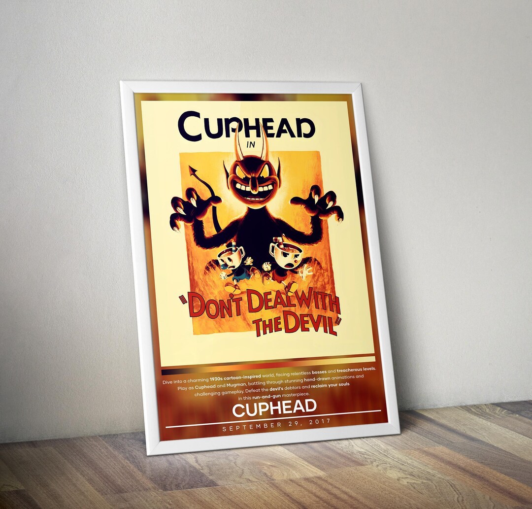 Cuphead Poster Cuphead Prints Gaming Posters 4 Colors Video Game Poster ...
