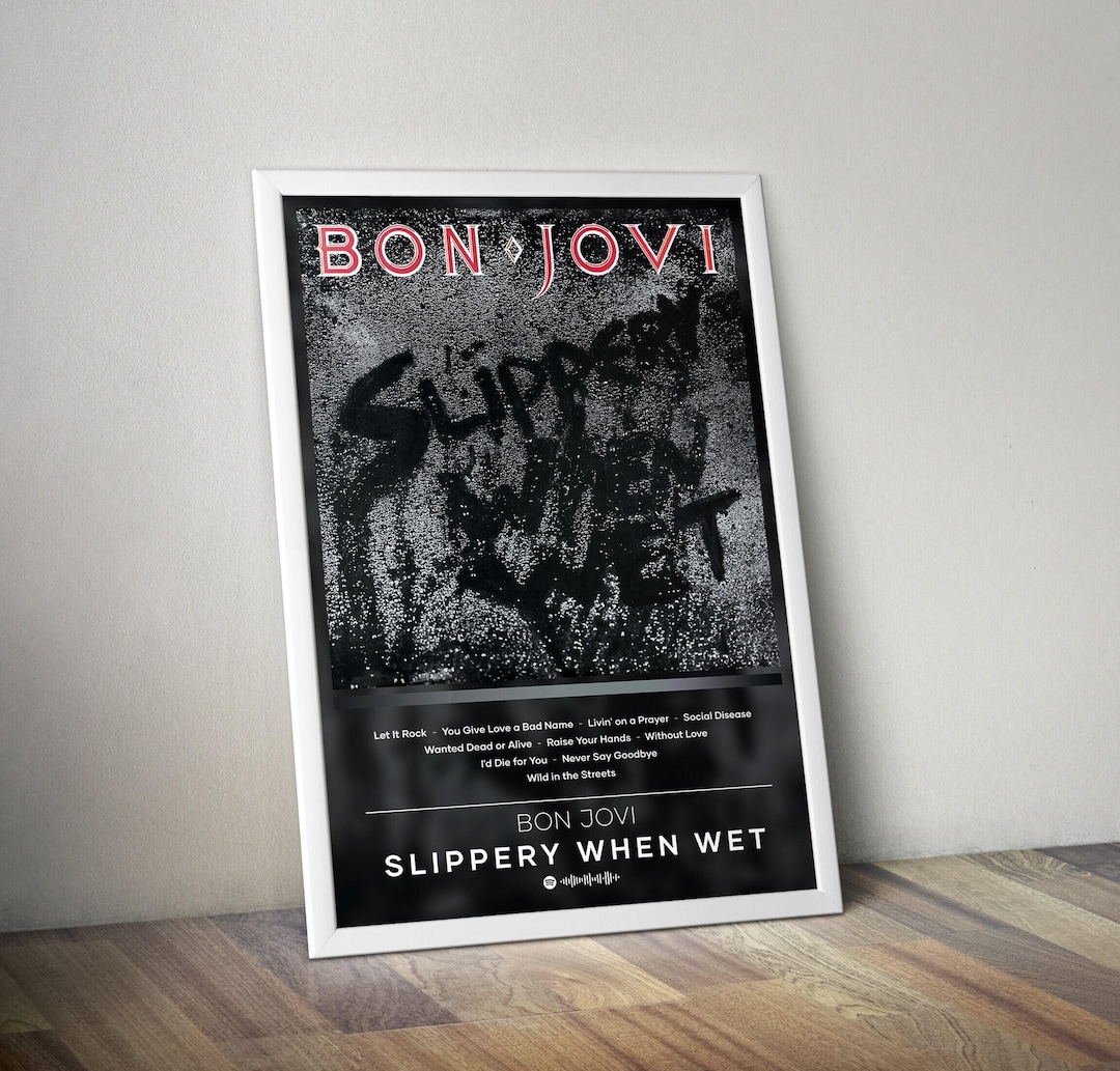Bon Jovi Poster Print Slippery When Wet Poster Album Poster Prints 4 ...