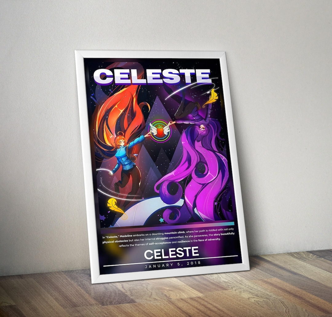 Celeste Poster Celeste Prints Gaming Poster Print 4 Colors Video Game ...