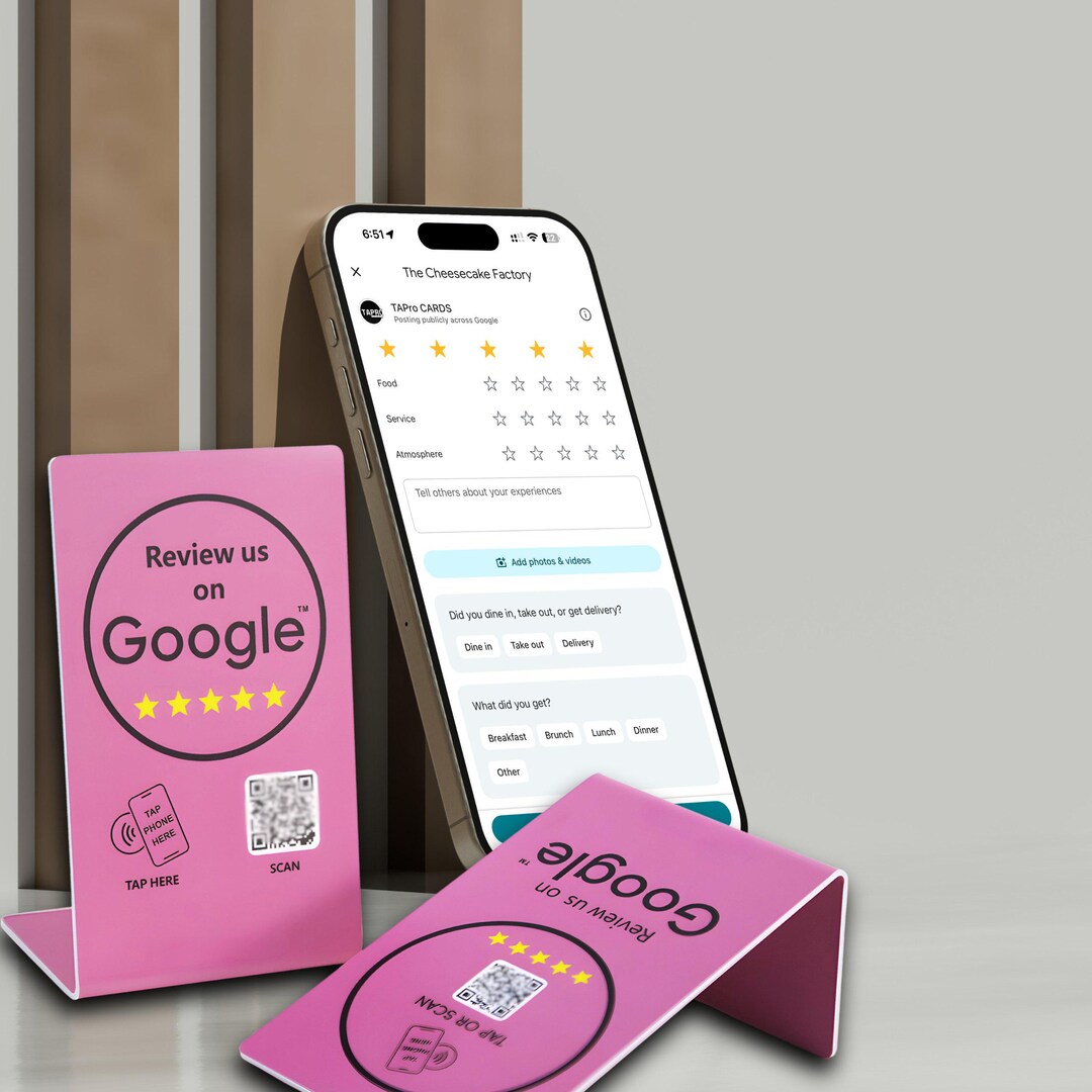 Pink Google Review Stand – Rose Cherry Pulse - Etsy