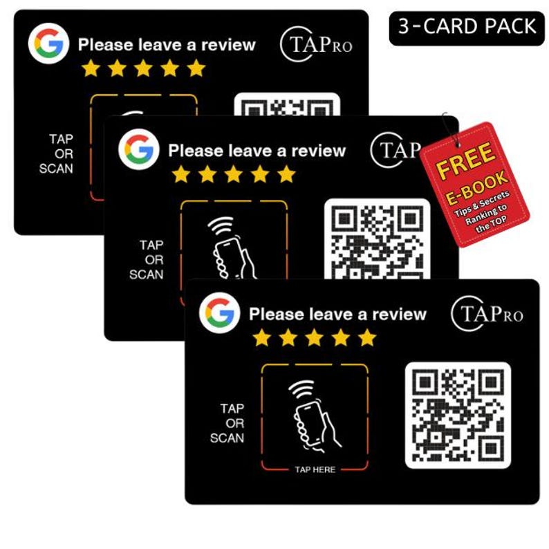 Google Review Sign NFC Tap to Review Plaque | QR Code Review Plate for ...