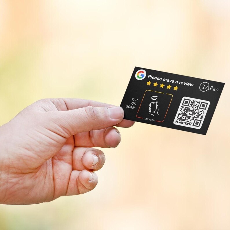 Google Review Sign NFC Tap to Review Plaque | QR Code Review Plate for ...