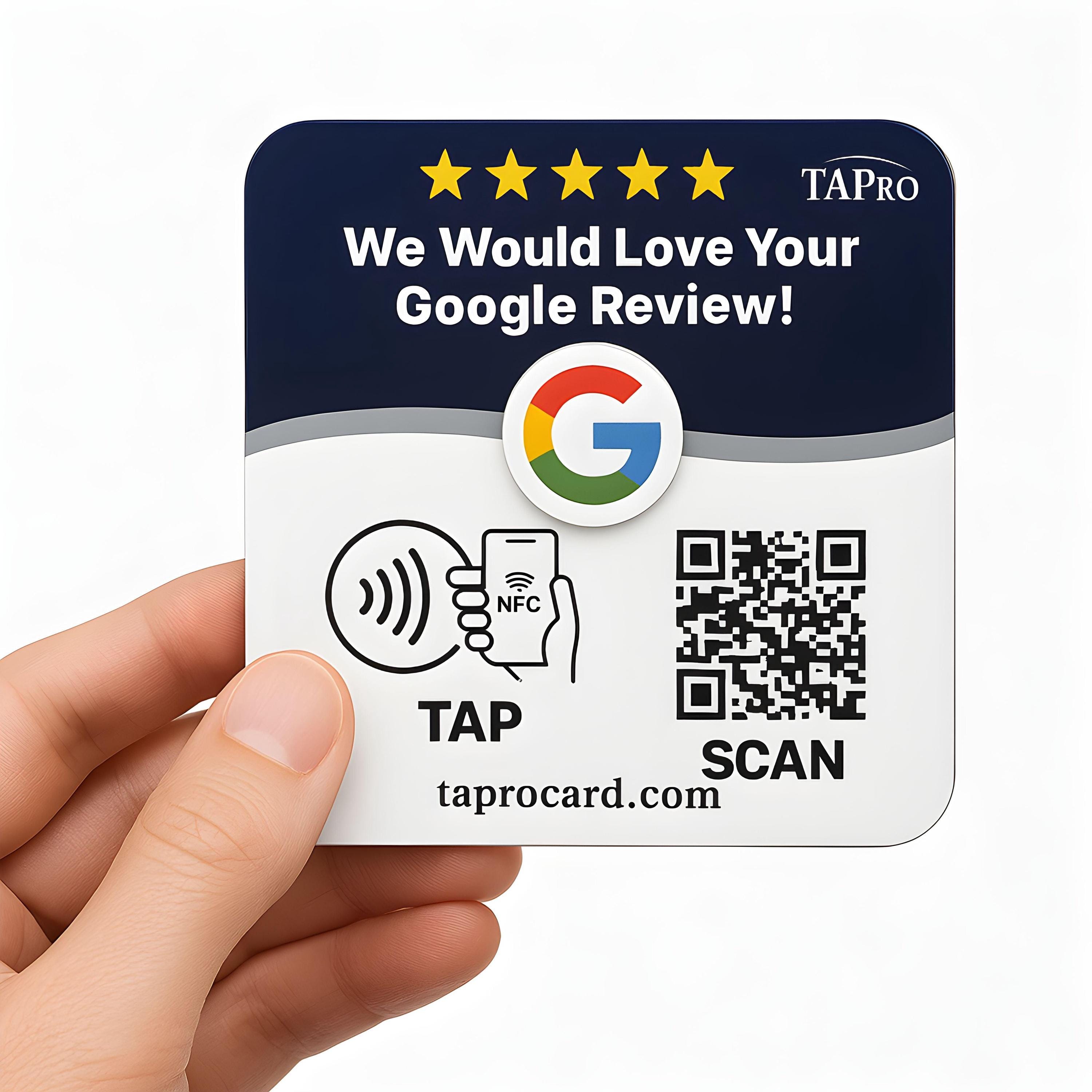 Google Review NFC Sign 4x4 | Tap to Leave Google Reviews | NFC Review ...