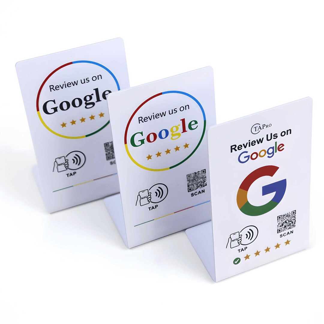 Google Review Tap Stand (3-pack) by Tapro All Phones Compatible White ...
