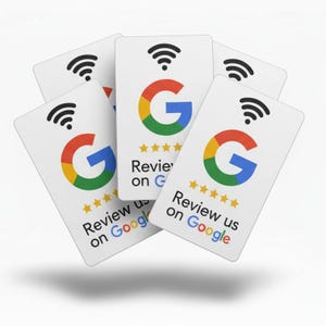 2 Pack Google Review NFC Cards, QR Code Tap to Review Signs for ...