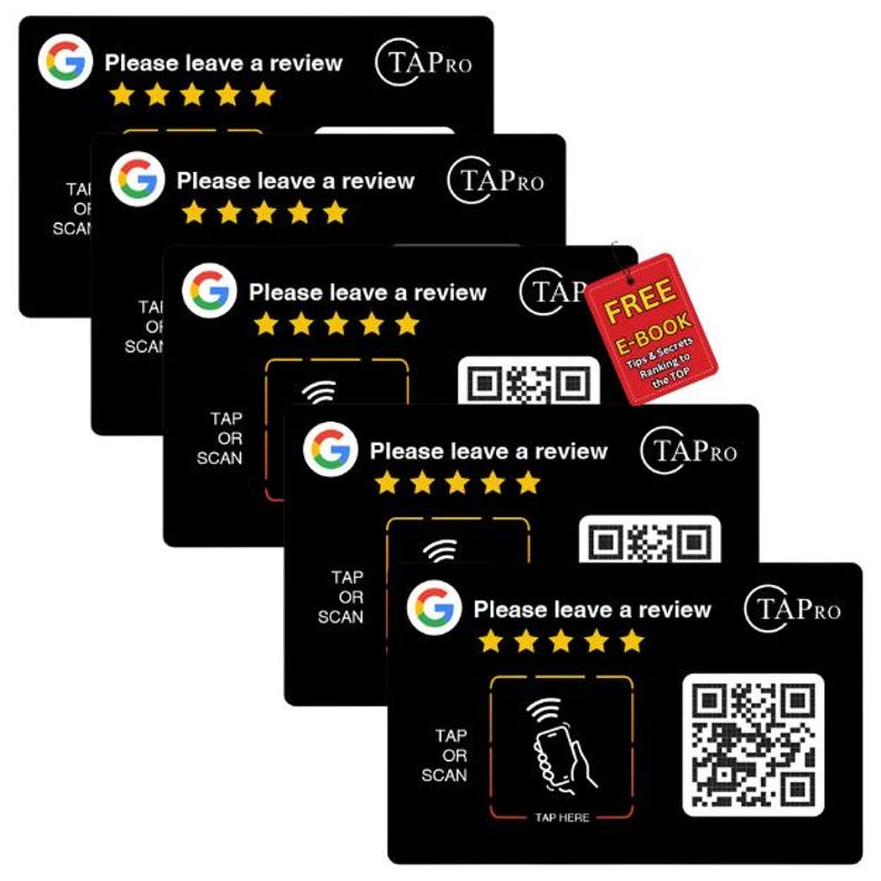 Google Review Sign NFC Tap to Review Plaque | QR Code Review Plate for ...