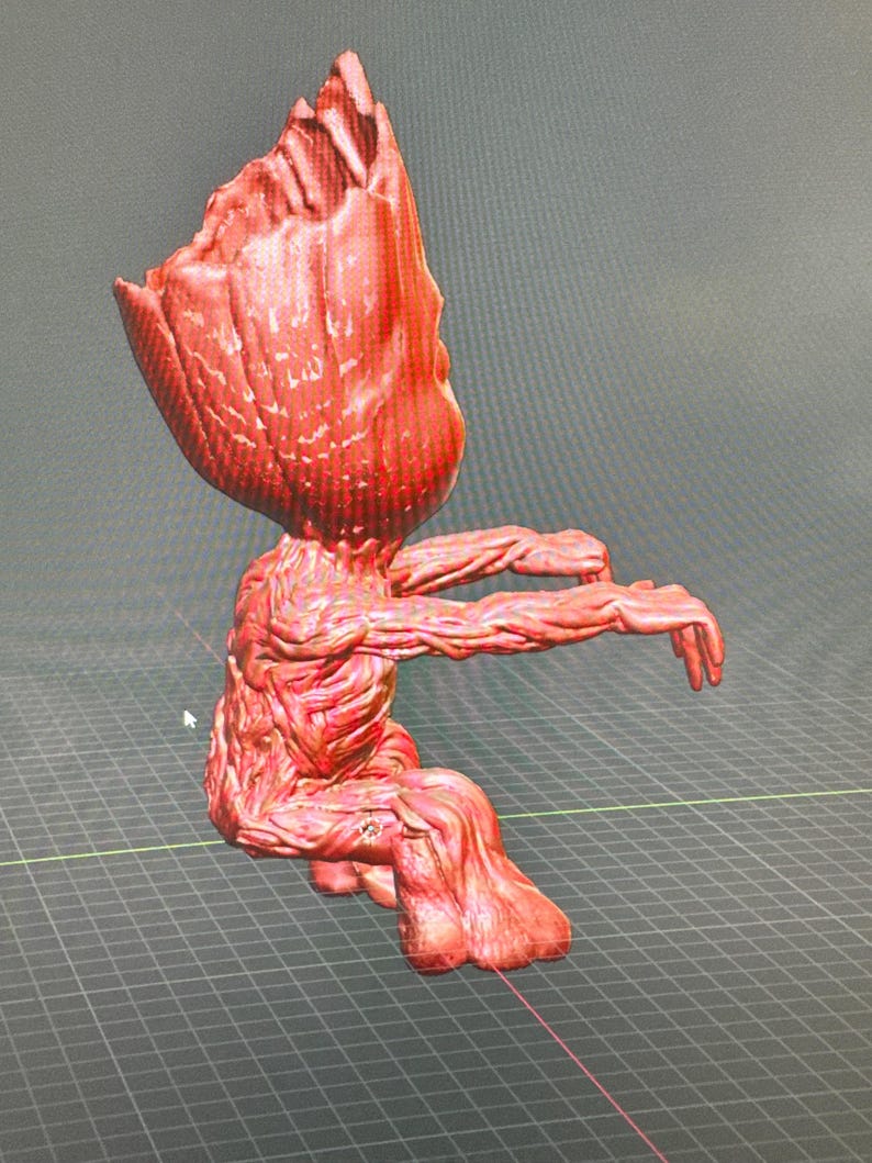 Printable Stl File Of Groot Monitor Hugger Planter Etsy Australia