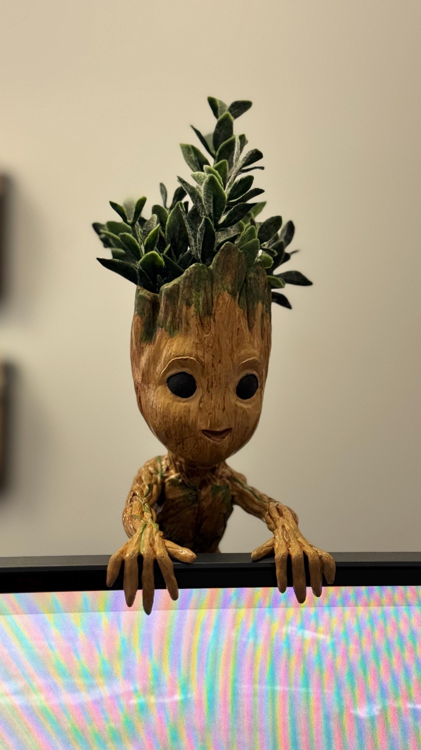 Printable .STL File of Groot Monitor Hugger Planter - Etsy