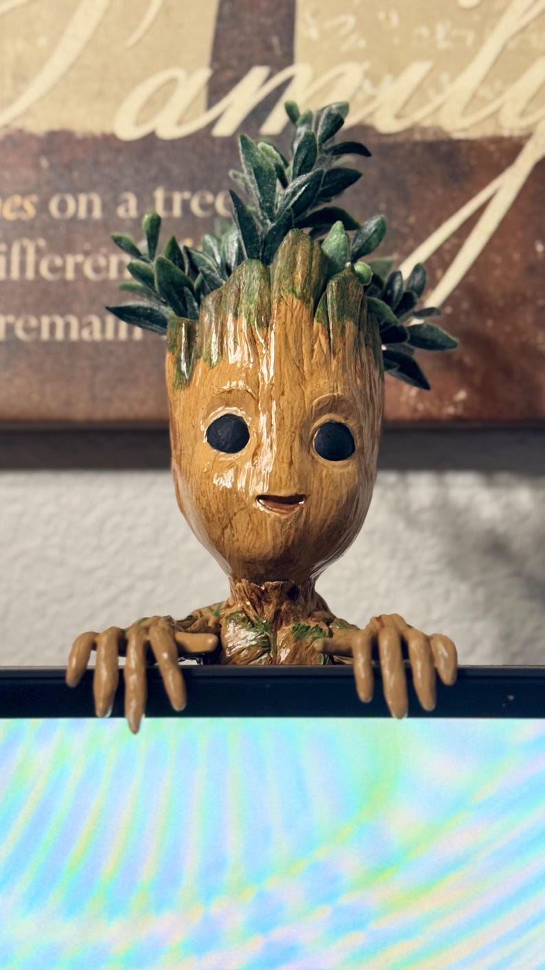 Printable .STL File of Groot Monitor Hugger Planter - Etsy