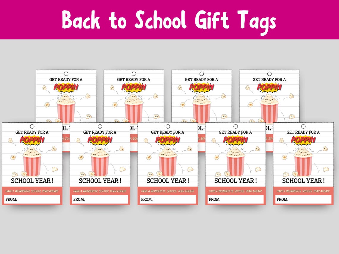 Get Ready for A Poppin School Year Printable Gift Tag, Welcome Back to ...