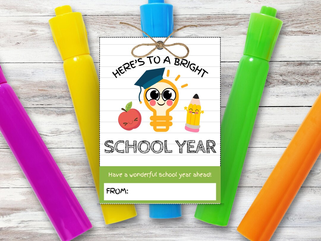 Here's to A Bright School Year Printable Gift Tag, Welcome Back to ...