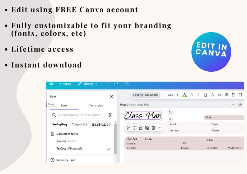 Pilates Class Planner Template | Pilates Instructor | Reformer Pilates ...