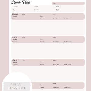 Pilates Class Planner Template | Pilates Instructor | Reformer Pilates ...