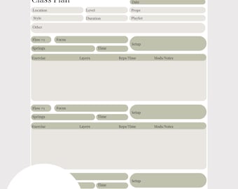 Pilates Class Planner Template | Pilates Instructor | Reformer Pilates ...
