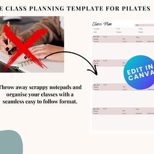 Pilates Class Planner Template | Pilates Instructor | Reformer Pilates ...