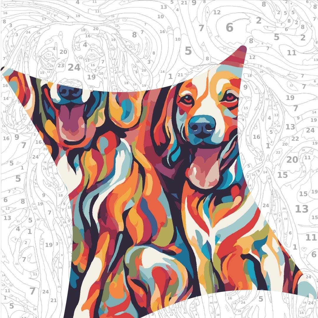 Color-by-number Dogs Digital Download | Relaxing DIY Art Activity ...