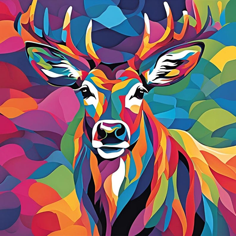 Color-by-number Buck Digital Download | Relaxing DIY Art Activity ...