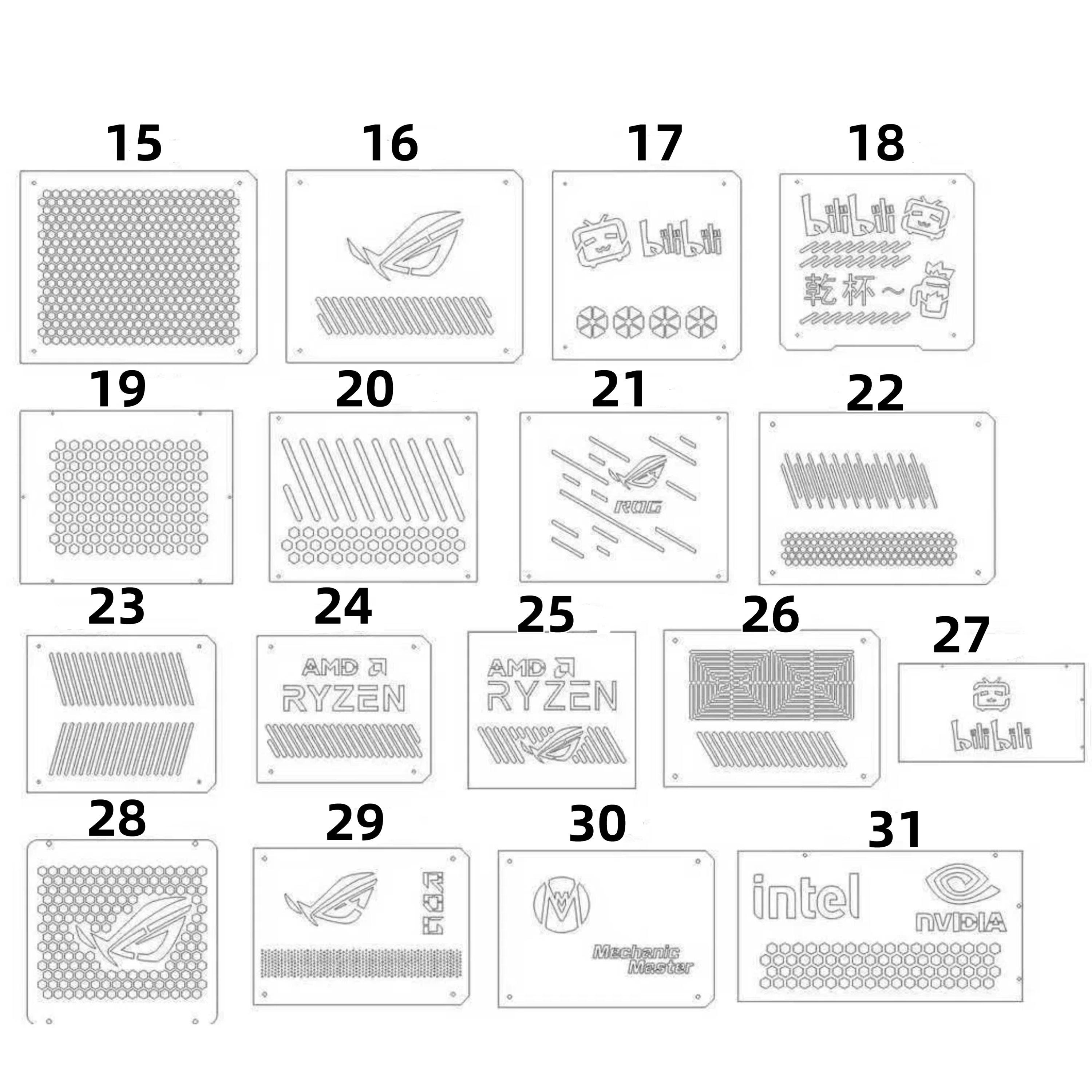 Custom PC Case Ventilation Panels. for All Case Models flat Only ...