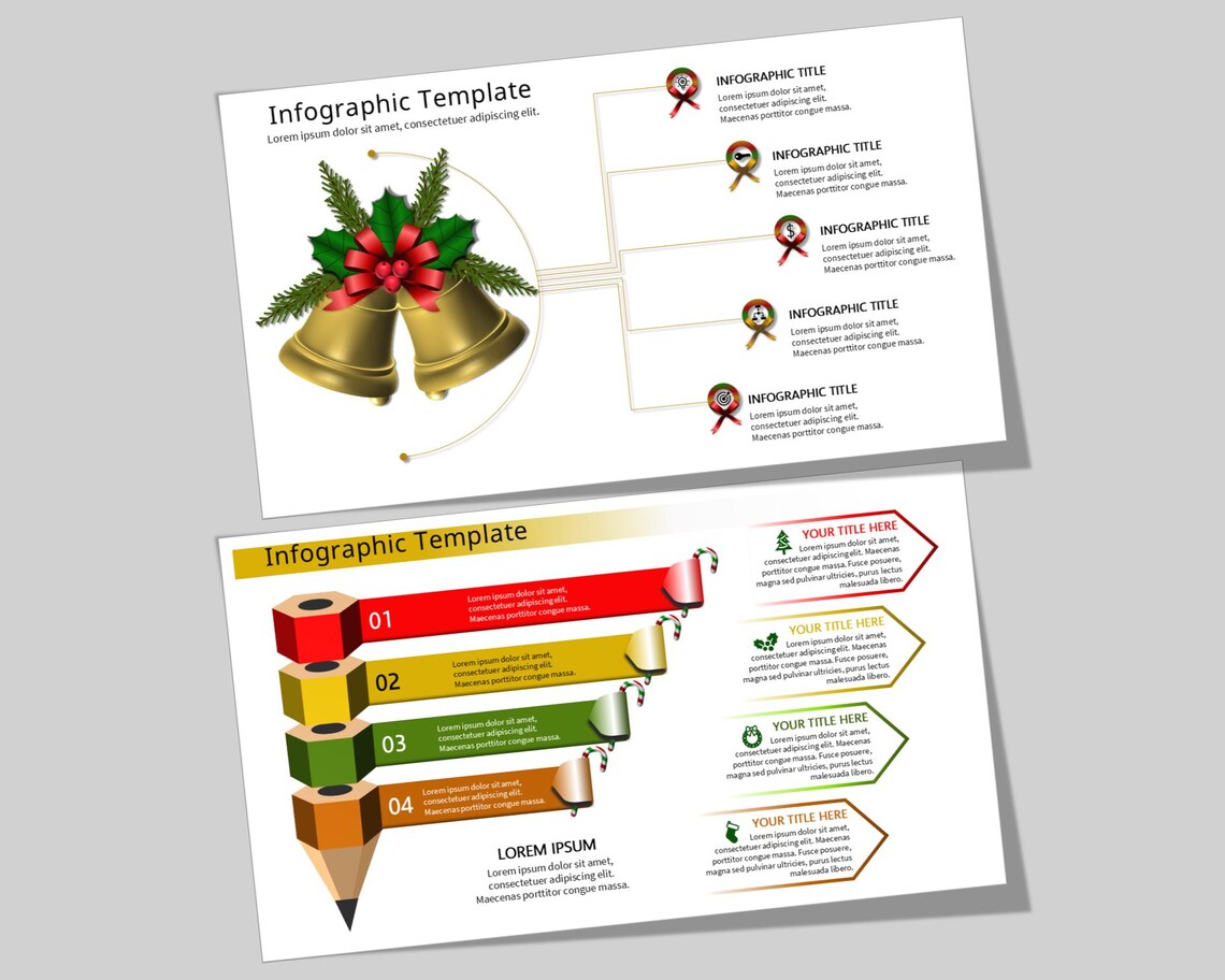 Christmas-themed Animated 3D Infographic Powerpoint Templates - Festive ...